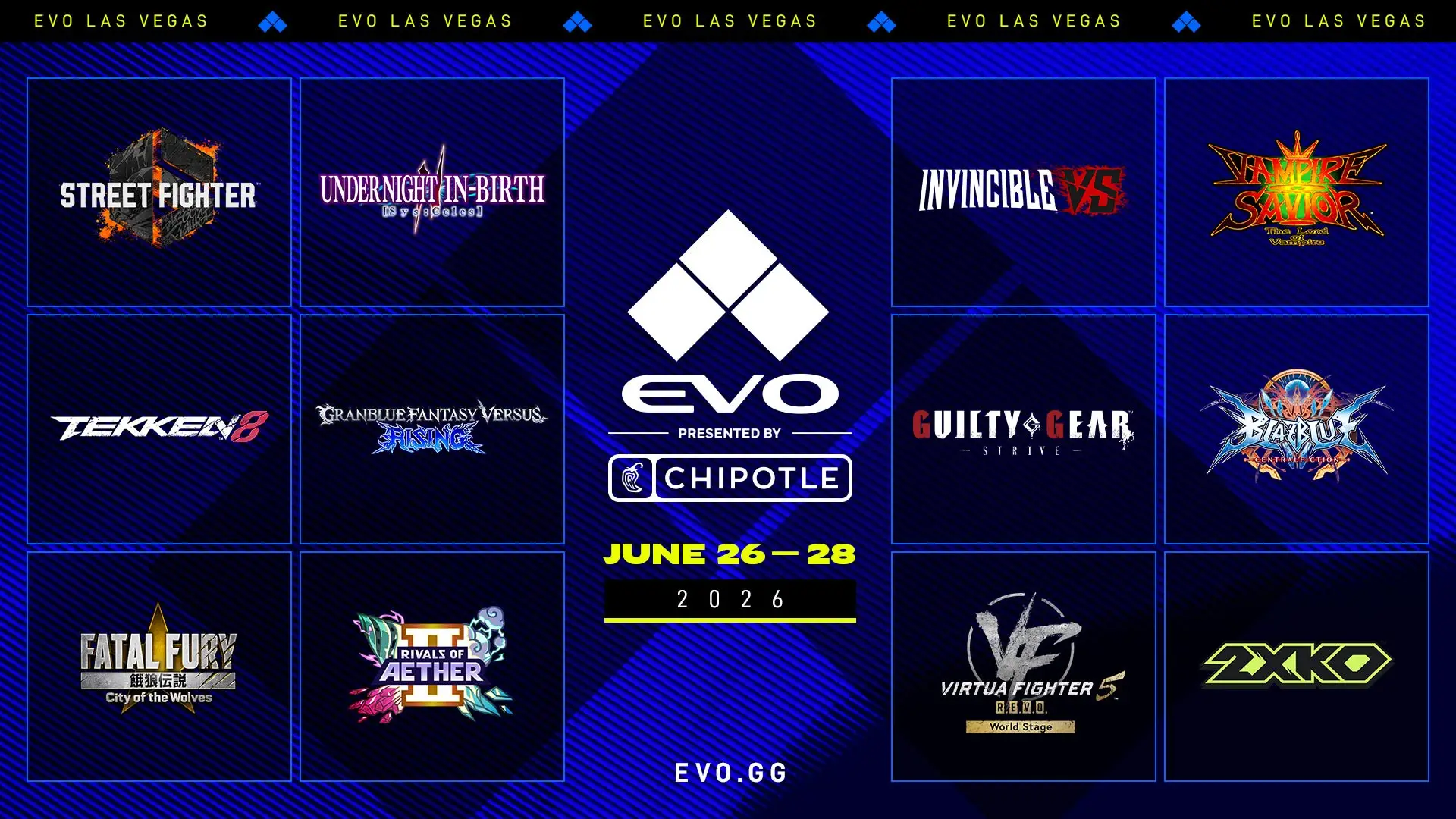 EVO 2026 and EVO Japan 2026 Reveal Full Game Line-Up - Gamer Social Club